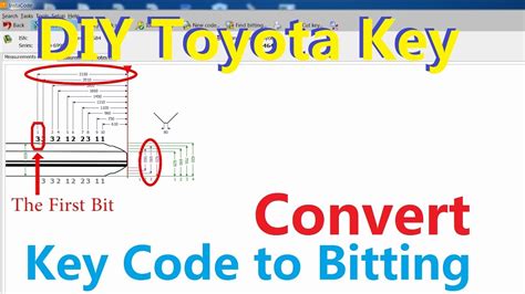Diy Toyota Key 2 4 How To Convert Key Code Into Bitting Youtube