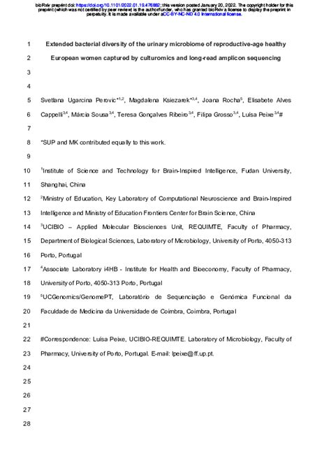 Pdf Extended Bacterial Diversity Of The Urinary Microbiome Of Reproductive Age Healthy