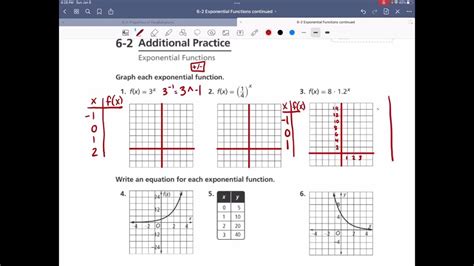 Algebra 1 Lesson 6-2 cont Exponential Functions - YouTube