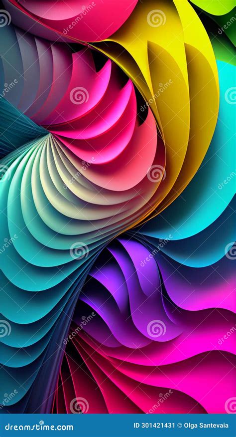 3d Abstract Multicolour Gradient Design Wavy Visualization Perfect Fluid Shape Texture