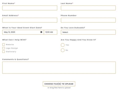 Styling Dubsado Form Fields Cheat Sheet Forms And Flows