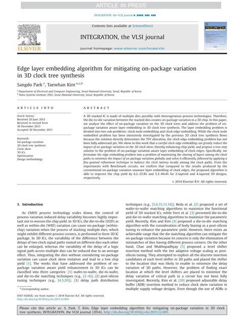 Pdf Edge Layer Embedding Algorithm For Mitigating On Package Variation In 3d Clock Tree