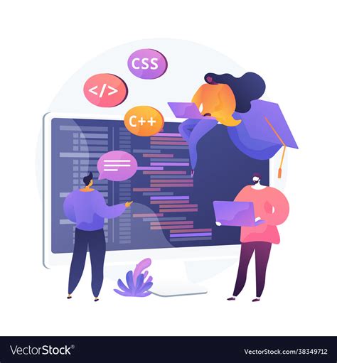 Programming Languages Learning Concept Metaphor Vector Image