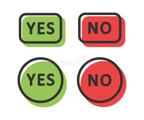 No And Yes Icon Povitive And Negative Choise Symbol Sign App Button Vector Stock Vector