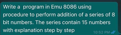 Solved Write A Program In Emu 8086 Using Procedure To