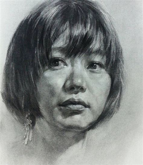 조리맘jolly Drawings On Instagram 목탄으로 그린 배두나 단발머리가 너무 잘 어울린다 연필스케치연필화 인물화 초상화드로잉목탄미술