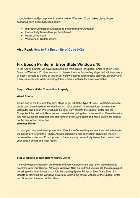 Ppt Why Is My Epson Printer In Error State For Windows 10 Fix It Powerpoint Presentation Id