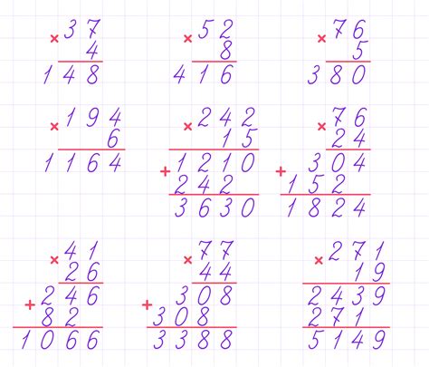 Умножение в столбик правила и свойства — Блог Тетрики