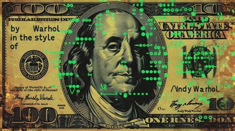Green Binary Code Transforming A Hundred Dollar Bill In A Digital World