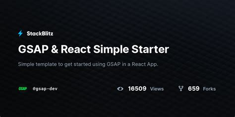 gsap and react simple starter stackblitz