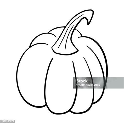흰색 배경에 격리 된 검은 윤곽선호박 벡터 그림 귀여운 심플 한 손으로 그린 가을 수확 장식 디자인 요소 야채 실루엣 가을에 대한 스톡 벡터 아트 및 기타 이미지 Istock