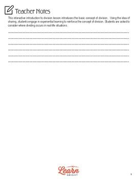 Introduction To Division Lesson Plan By Learn Bright Education TPT