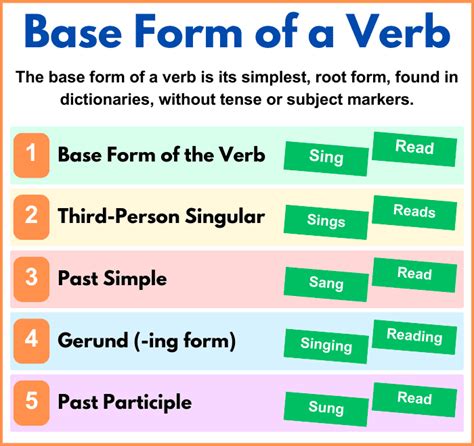Base Form Of A Verb In English Explanation And Examples