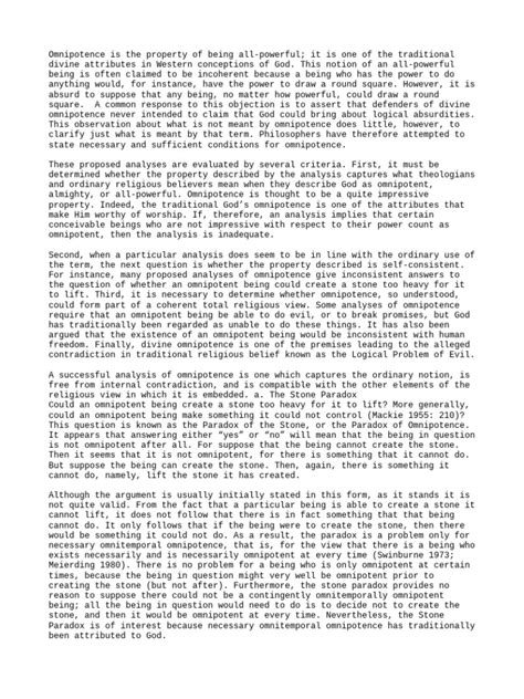 Message Pdf Omnipotence God