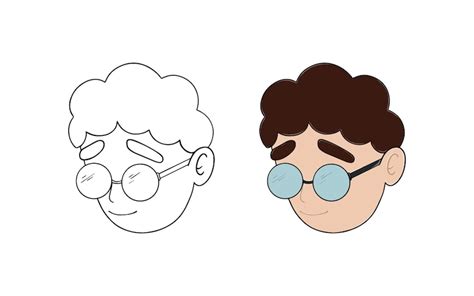 Premium Vector Portrait Of A Guy In Glasses With Curly Hair Man