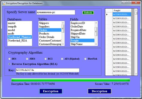 Encrypted Field With The Proposed Encryption Algorithm Rea Download Scientific Diagram