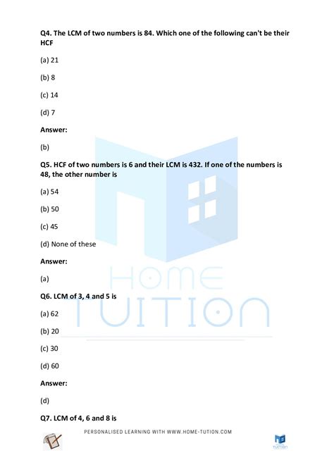 cbse class 5 maths factor and multiple worksheet free pdf home tution
