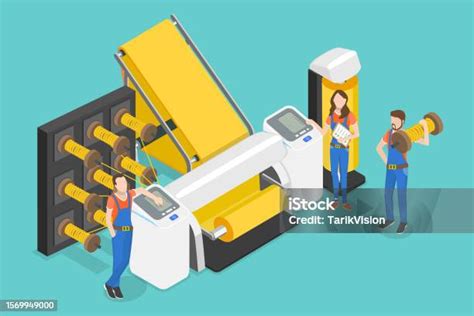 직물 생산 공장의 3d 아이소메트릭 플랫 벡터 개념 그림 등측투영법에 대한 스톡 벡터 아트 및 기타 이미지 등측투영법 짜기 3차원 형태 Istock