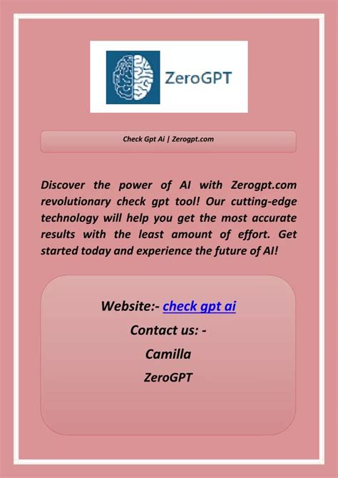 PPT Check Gpt Ai Zerogpt Com PowerPoint Presentation Free Download