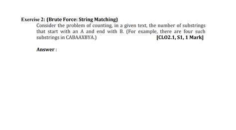 Solved Exercise 2 Brute Force String Matching Consider