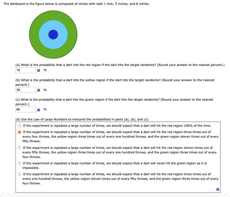 the dartboard the figure below is composed of circles with radii 1 inch