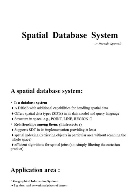 Spatial Database System Pdf Databases Geographic Information System