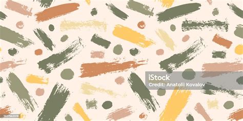 매끄러운 손으로 다양한 사실적인 브러시 스트로크 모양을 그렸습니다 트렌드 현대적인 원활한 패턴 현대 파스텔 그림입니다 스탬프 질감 벡터 섬유 인쇄 포스터 패션 디자인 예술에