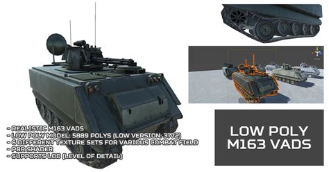 Low Poly M163 Vads 3d Model 5 Unitypackage Blend Free3d