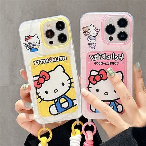 별하케이스 🟠카드케이스🟠 엘로우 핑크 2컬러 카드 수납 토트 스트랩 키티 젤리 폰 케이스 아이폰11 아이폰12 아이폰13 아이폰14 아이폰15 아이폰15프로 아이폰15프로맥스