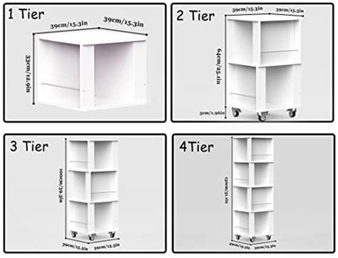 360 Rotating Bookshelf Corner Bookshelf With Wheels Multi Functional Book Shelf Organizer For