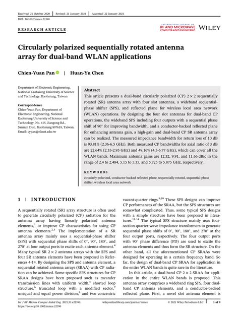 Circularly Polarized Sequentially Rotated Antenna Array For Dual‐band