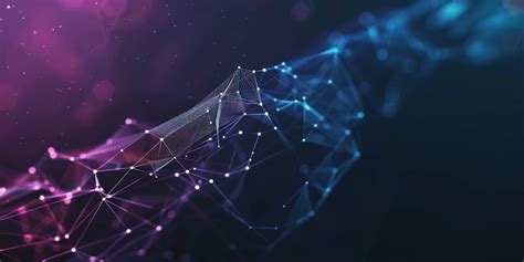 Abstract Geometric Plexus Background In Blue And Purple With Triangular Cells Connecting Dots