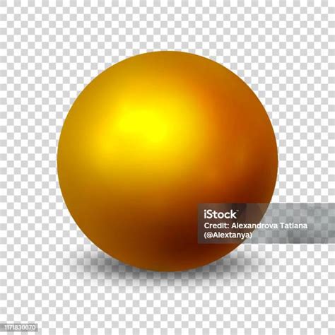 진주 현실적인 3d 공 구체 단일 개체입니다 금속 투명 한 배경에 격리 된 금 색 구 기하학적 모양입니다 벡터 펄 일러스트 3차원 형태에 대한 스톡 벡터 아트 및 기타