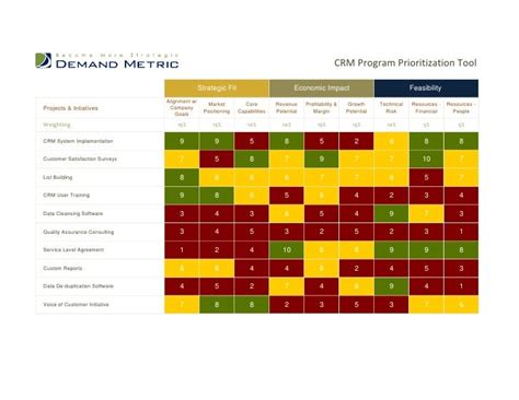 Crm Program Prioritization Tool