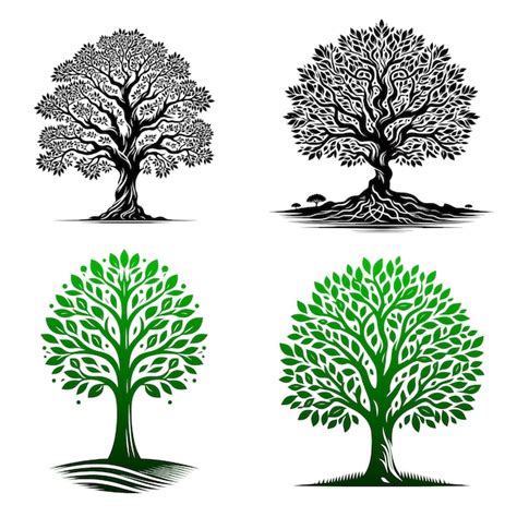 Premium Vector Colorful Tree Vector Illustration