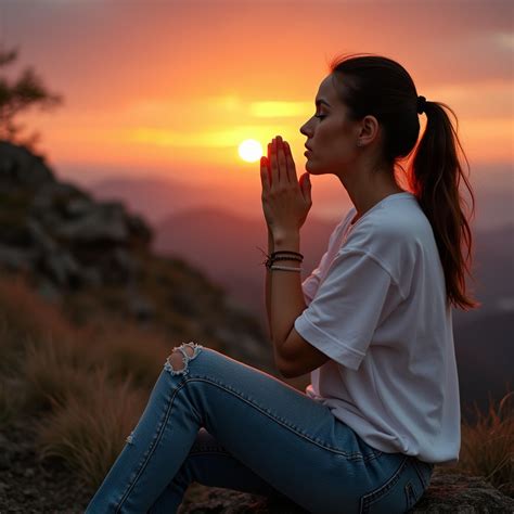 Download Ai Generated Woman Praying Royalty Free Stock Illustration
