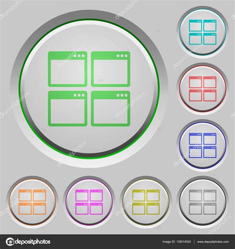 Mosaic Window View Mode Push Buttons Stock Vector By ©renegadehomie 135014542