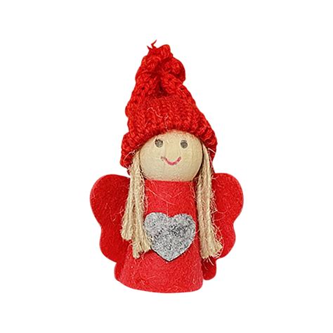 Pompotops Mini Cute Plush Angel Girl Christmas Tree Pendants Ornaments