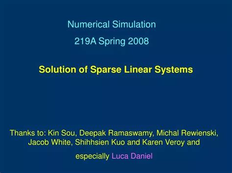 Ppt Solution Of Sparse Linear Systems Powerpoint Presentation Free Download Id1434021