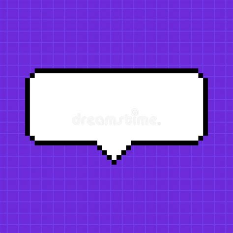 Cute Rectangular Frame In The Shape Of A Pixel Dialog Box On A Purple Stock Illustration