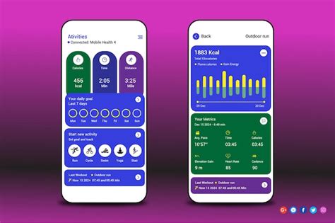Premium Vector Modern Colored Mobile App Landing Page Template