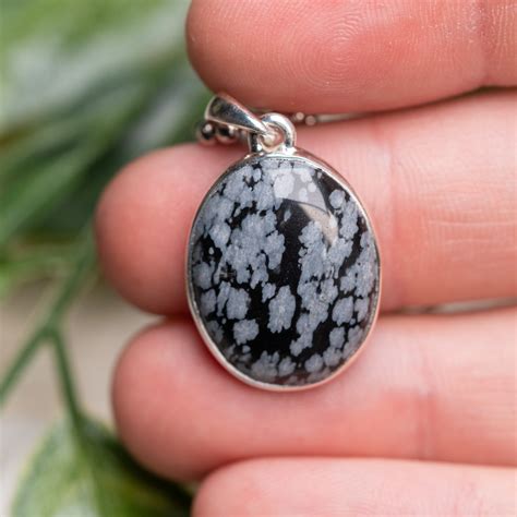 Snowflake Obsidian Pendant 1 The Crystal Council