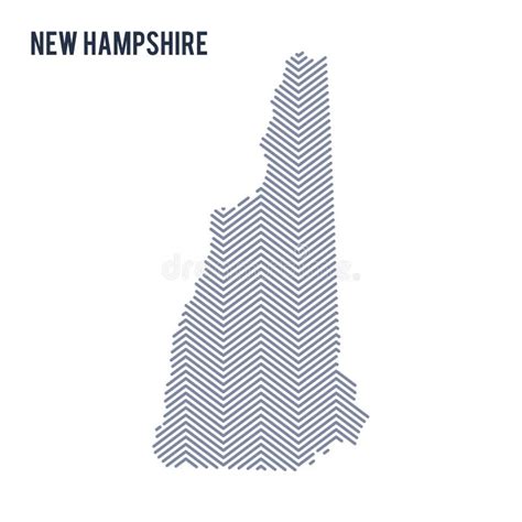 Vector Abstract Hatched Map Of State Of New Hampshire Isolated On A White Background Stock