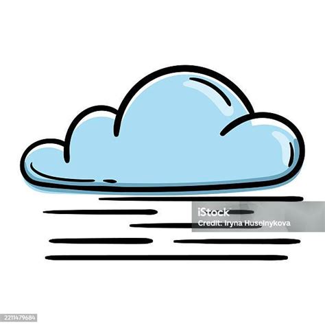 안개 일기 예보 아이콘입니다 인쇄 스티커 응용 프로그램에 대 한 벡터 그림 손으로 그린 기호 흰색 배경에 고립 된 기호 Gui 위젯에 대한 스톡 벡터 아트 및 기타 이미지