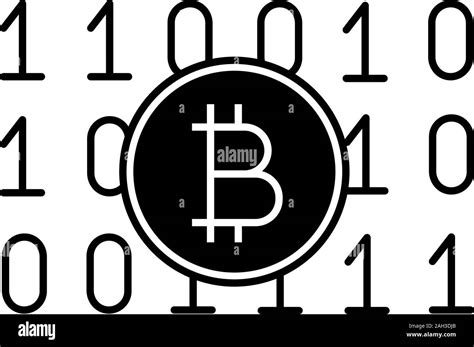 Binary Code Glyph Icon Cryptocurrency Mining Digital Money Computing