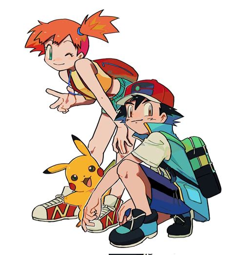 Pikachu Ash Ketchum And Misty Pokemon And More Drawn By