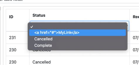 Table Filter Control With Cell Content Having Links Is No Longer Working Issue