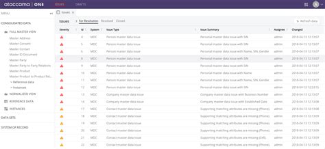 Resolving Data Issues Ataccama One