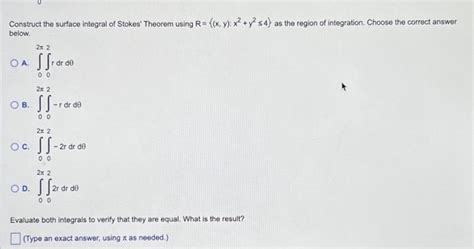 Solved Verify That The Line Integral And The Surface Chegg
