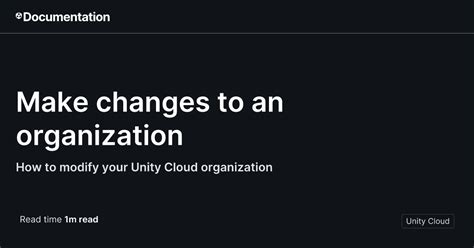 Make changes to an organization • Unity Cloud
